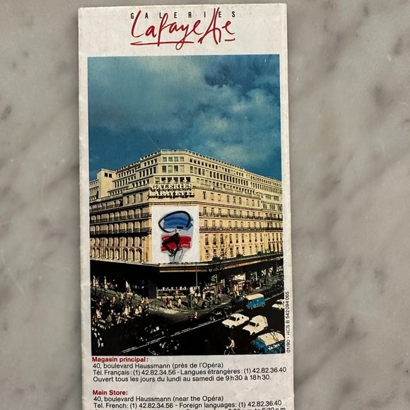 Other | Map Of Paris Plan De Paris 1994 Galeries Lafayette | Poshmark